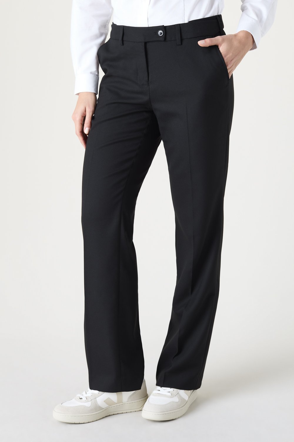 Contemporary Women's Straight Leg Trouser, Tall Length, Black | SJ